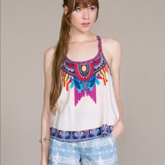 Flying Tomato | Tops | Flying Tomato Racer Back Cropped Top Aztec Print ...